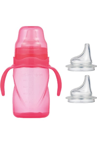 Mamajoo Kulplu Eğitici Bardak 270 ml & Yedek Ikili Bardak Ucu / Pembe Mamajoo Kulplu Eğitici Bardak 270 ml & Yedek Ikili Bardak Ucu / Pembe