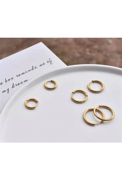 Yeşim Aksesuar Kadın Gold Renk Cerrahi Çelik 3lü Set Halka Küpe Yeşim Aksesuar Kadın Gold Renk Cerrahi Çelik 3lü Set Halka Küpe
