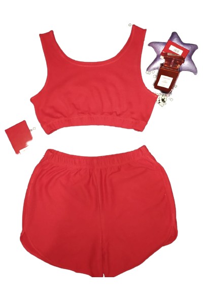 Nessia Askılı Büstiyer Crop Takım