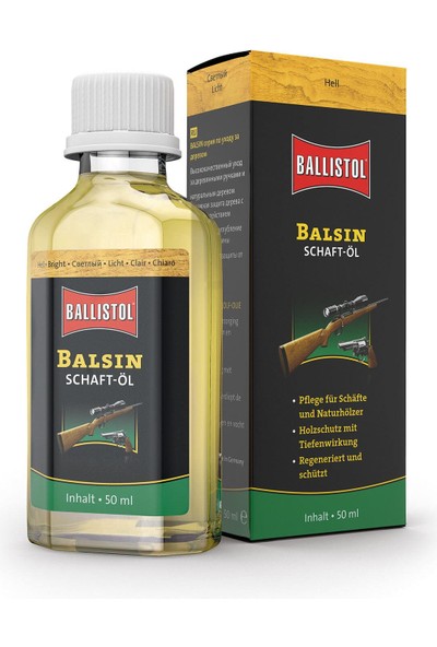 Ballistol Balsin Schaftöl Açık Renk (Kundak Yağı) 50ML Ballistol Balsin Schaftöl Açık Renk (Kundak Yağı) 50ML