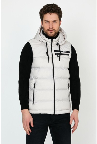 Danger Erke Kapüşonlu Şişme Yelek Ekru Danger Erke Kapüşonlu Şişme Yelek Ekru