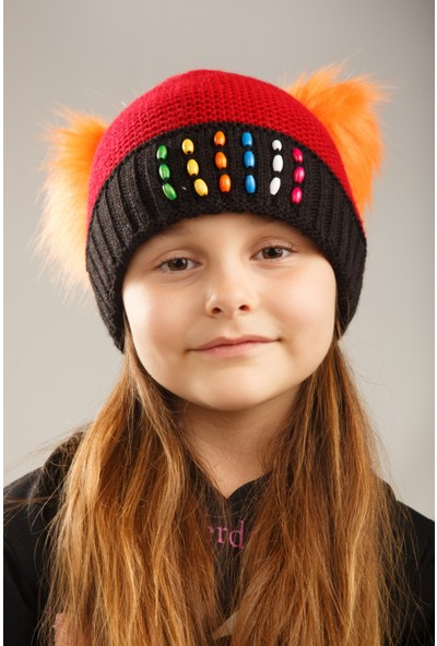 Dragora Kız Çocuk Beresi Yün Karışımlı Örme Boncuk Detaylı Toz Pembe - Gri Standart Beden Dragora Kız Çocuk Beresi Yün Karışımlı Örme Boncuk Detaylı Toz Pembe - Gri Standart Beden