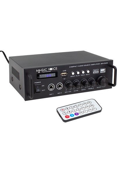 Magıcvoıce MV-520 30W Usb/sd/uk Bluetooth Eko-2 Mik. Giriş 220/12V Trafosuz Anfi Magıcvoıce MV-520 30W Usb/sd/uk Bluetooth Eko-2 Mik. Giriş 220/12V Trafosuz Anfi