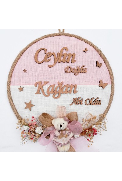 Lora Davet Bebek Kapı Süsü, Hastane Kapı Süsü, Duvar Süsü, Bebek Çelengi (1 Adet) Çok Renkli - 36115