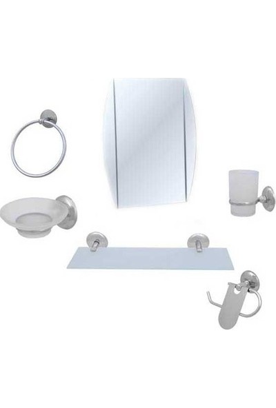 Fndhome 6 Parça Kutulu Lux Kare Ayna Seti Yuvarlak Havluluklu Fndhome 6 Parça Kutulu Lux Kare Ayna Seti Yuvarlak Havluluklu