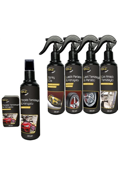 Exup 4'lü Oto Bakım Seti 230 ml + (Torpido Sütü Hediyeli)