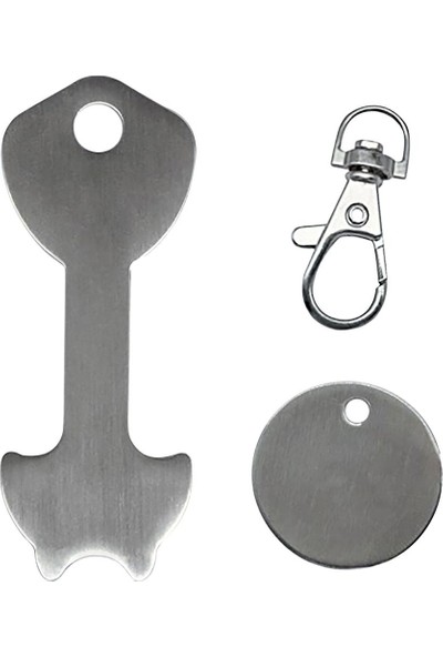 Lovoski Alışveriş Arabası Serbest Bırakma Anahtar Paslanmaz Çelik Simenk Anahtarlık Döner Toka (Yurt Dışından)