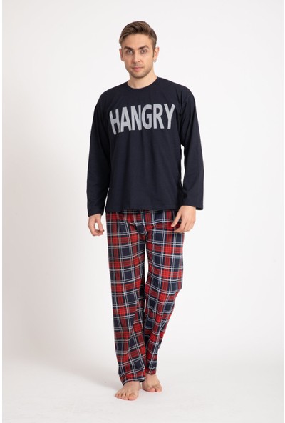 Erkek Baskılı Pijama Takımı Uzun Kollu Tampap Hangry Erkek Baskılı Pijama Takımı Uzun Kollu Tampap Hangry