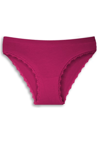 Gümüş Gümüş Fuşya Kenarları Dantelli Slip Kadın Külot TM694 Gümüş Gümüş Fuşya Kenarları Dantelli Slip Kadın Külot TM694