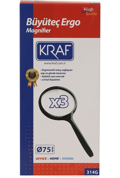 Kraf 314G Ergonomik 3x Büyüteç 75MM