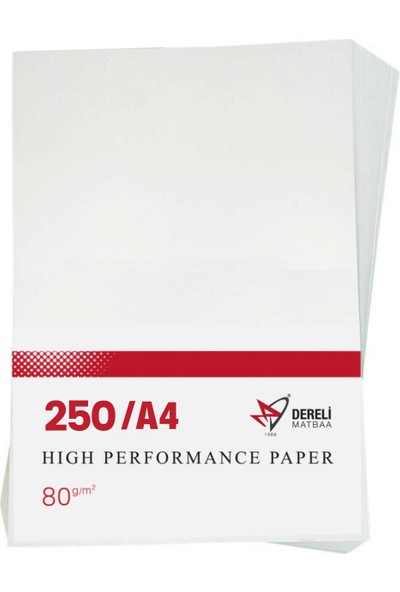 Dereli Matbaa A4 Fotokopi Kağıdı 80GR. 250 Adet