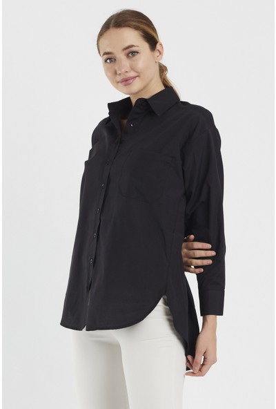 Pera Club Boyfriend Cep Detaylı Beyaz Gömlek Pera Club Boyfriend Cep Detaylı Beyaz Gömlek