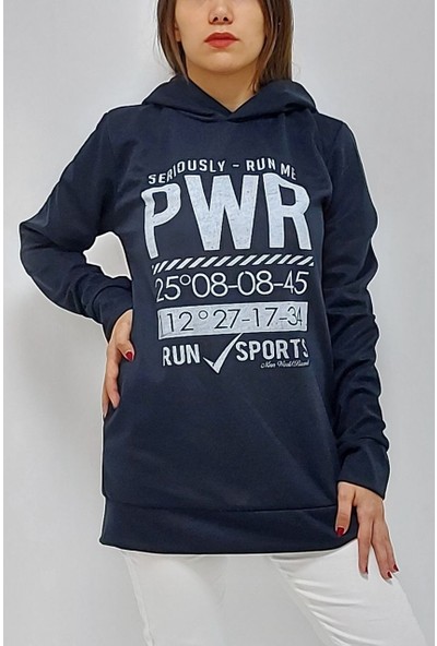 Colezium Kapüşonlu Baskılı Sweatshirt Siyah