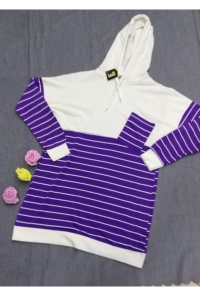 Colezium Mor Çizgili Cepli Tunik