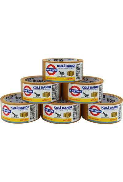 Boss Tape 6 Adet Taba 45MMX40M Koli Bandı Boss Tape 6 Adet Taba 45MMX40M Koli Bandı