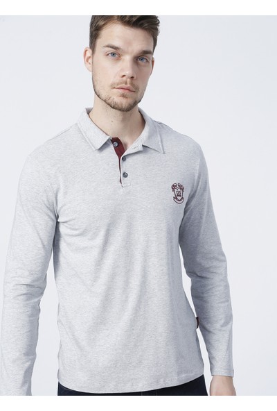 D'S Damat DS1100 Polo Yaka Normal Kalıp Düz Gri Melanj Erkek Uzun Kollu T-Shirt D'S Damat DS1100 Polo Yaka Normal Kalıp Düz Gri Melanj Erkek Uzun Kollu T-Shirt