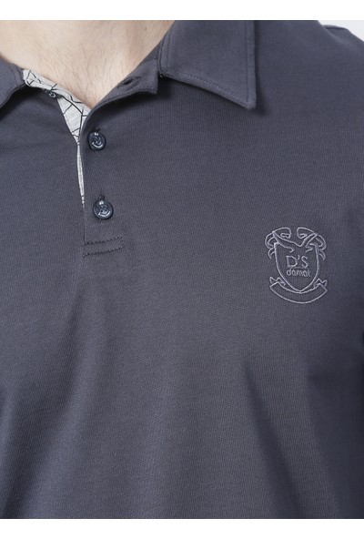 D'S Damat DS1103 Polo Yaka Normal Kalıp Düz Antrasit Erkek Uzun Kollu T-Shirt D'S Damat DS1103 Polo Yaka Normal Kalıp Düz Antrasit Erkek Uzun Kollu T-Shirt