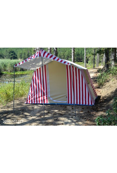 Tunç Tek Odalı Pamuklu Kamp Çadırı Kırmızı