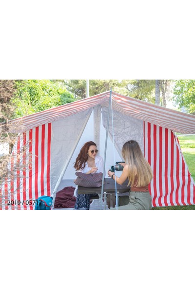 Tunç 2 Odalı Pamuklu Kamp Çadırı Kırmızı