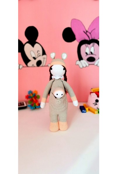 Design By Merve Yarar Amigurumi Organik Örgü Oyuncak Sağlıklı Uyku Arkadaşı Anne Çocuk Kanguru
