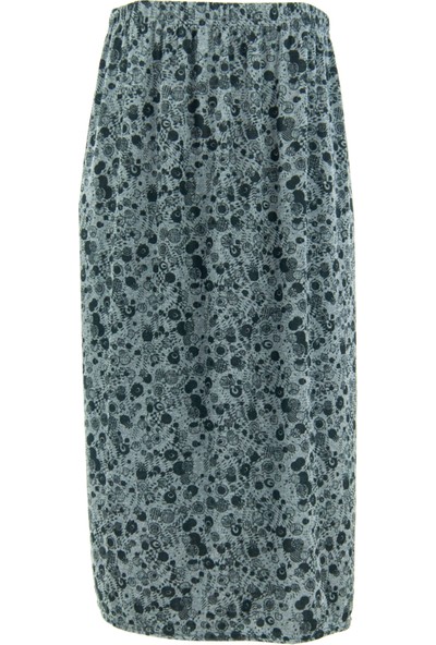 Oppland Kadın Mevsimlik Çiçek Desenli Beli Lastikli Rahat Kesim Likralı Viskon Penye Kumaş Anne Etek