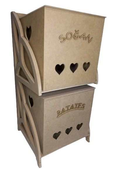 Mats Ahşap Patates Soğanlık 2'li Set Mats Ahşap Patates Soğanlık 2'li Set