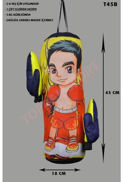 Toprak Sport Çocuk Box Torbası 2-6 Yaş 45 cm x 18 cm Eldiven Toprak Sport Çocuk Box Torbası 2-6 Yaş 45 cm x 18 cm Eldiven