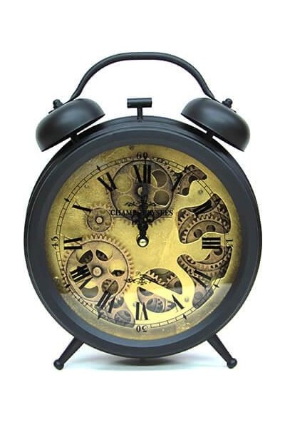 Esilay Shop Retro Masaüstü Metal Çarklı Saat Roma Rakamlı Köstek Modeli Esilay Shop Retro Masaüstü Metal Çarklı Saat Roma Rakamlı Köstek Modeli