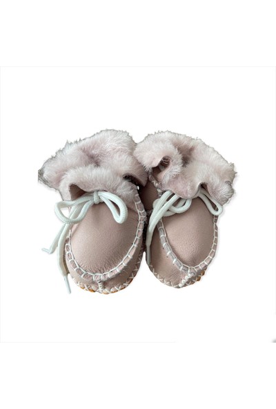 Dandcvibes Lila Içi Kürklü Deri Kız Bebek Pandufu