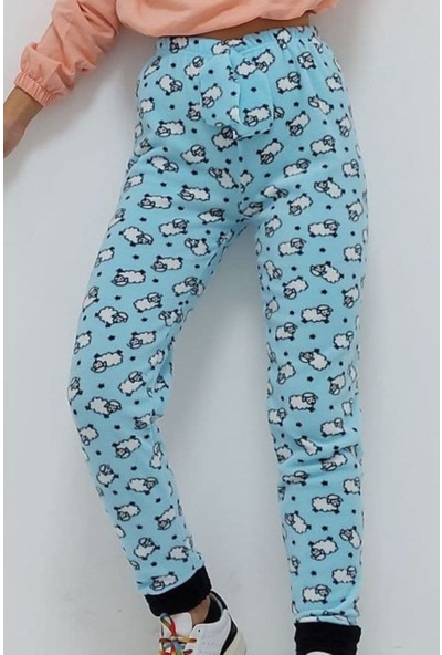 Trdeikons Koyun Desenli Pijama Altı Turkuaz