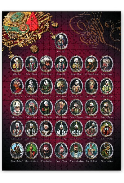 Cakapuzzle Osmanlı Padişahları 500 Parça Puzzle Yapboz Mdf (Ahşap)