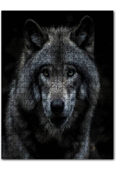 Cakapuzzle Karanlık Arkaplan Vahşi Kurt 255 Parça Puzzle Yapboz Mdf (Ahşap)