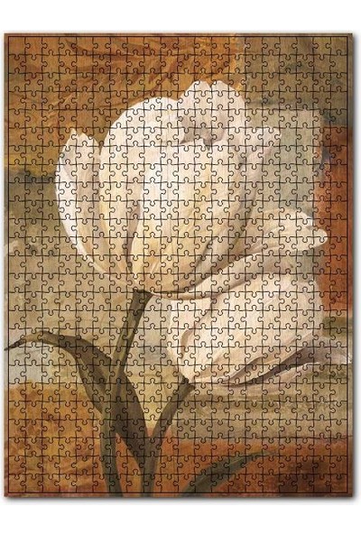 Cakapuzzle Beyaz Zambak Ahşap Zeminde Görseli 255 Parça Puzzle Yapboz Mdf (Ahşap)