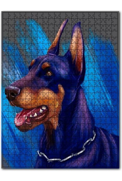 Cakapuzzle Doberman Dijital Çizim 120 Parça Puzzle Yapboz Mdf (Ahşap)