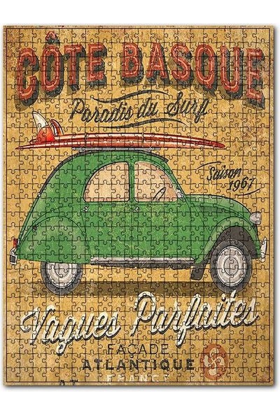 Cakapuzzle Otomobil Sörf Dalgalar Afişi Görseli 1000 Parça Puzzle Yapboz Mdf (Ahşap)