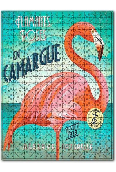 Cakapuzzle Afişte Filamingo Kuş Görseli 120 Parça Puzzle Yapboz Mdf (Ahşap)