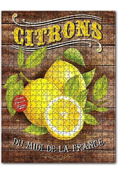 Cakapuzzle Limon Reklamı Ahşap Zeminde Görseli 255 Parça Puzzle Yapboz Mdf (Ahşap)