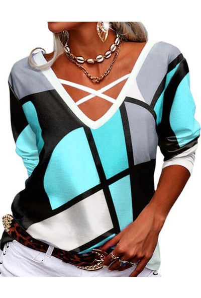 Farfi Trendy Kadın Gömlek Patchwork Aşınmaya Dayanıklı Dantel-Up Hafif Kadın Gömlek (Yurt Dışından) Farfi Trendy Kadın Gömlek Patchwork Aşınmaya Dayanıklı Dantel-Up Hafif Kadın Gömlek (Yurt Dışından)