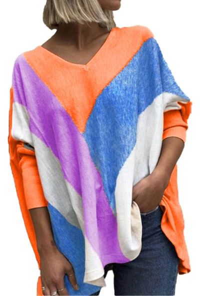 Farfi Şık Bahar Üst Kazak Yumuşak Göz Alıcı Hem Bahar Üst (Yurt Dışından)