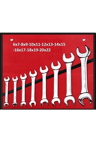 Kayasan Iki Ağız Anahtar Takımı 8 Parça 6X7-8X9-10X11-12X13-14X15-16X17-18X19-20X22 mm Kayasan Iki Ağız Anahtar Takımı 8 Parça 6X7-8X9-10X11-12X13-14X15-16X17-18X19-20X22 mm