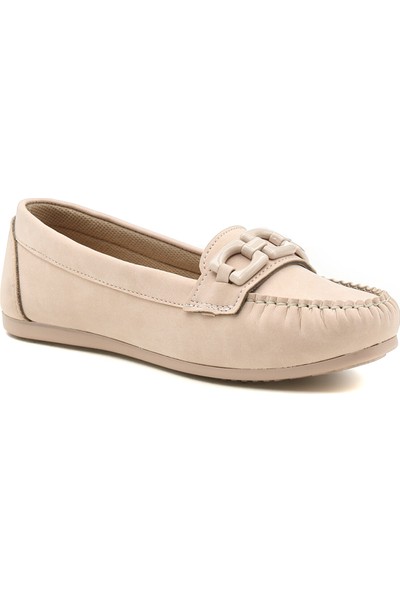 DS22008 2fx Pudra Kadın Loafer Ayakkabı