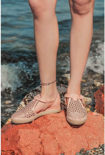 7erbilden Sinyor Pudra Süet Sandalet