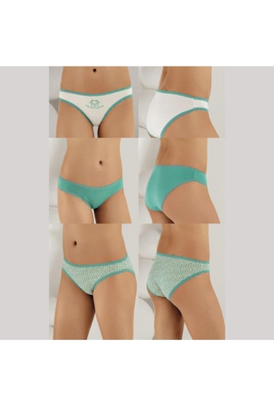 Şahinler MB3060 Kadın Yeşil 3'lü Kalp Baskılı Külot Şahinler MB3060 Kadın Yeşil 3'lü Kalp Baskılı Külot