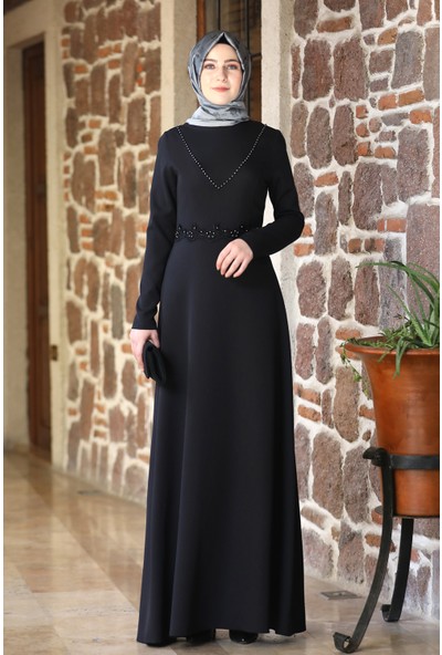 Elben Tesettür Elbise Armin - Siyah