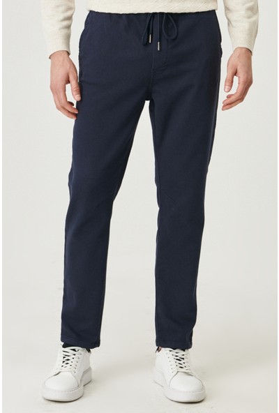 Slim Fit Dar Kesim Beli Bağlamalı Yan Cep Pantolon