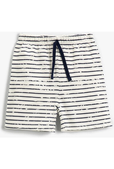 Koton Erkek Bebek Çizgili Belden Bağlamalı Şort Pamuklu