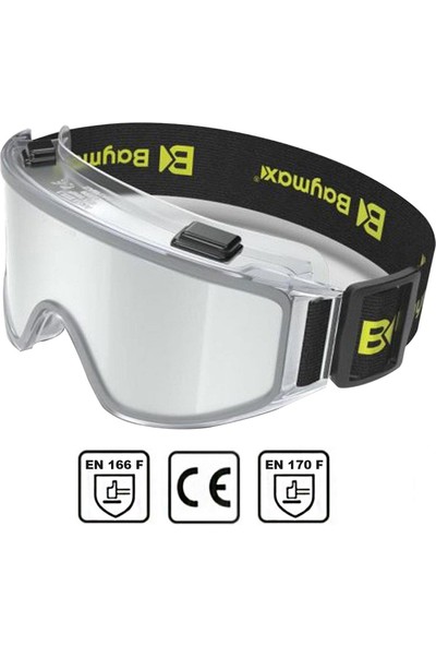 BADEM10 Baymax Iş Güvenlik Gözlüğü Antifog Buğulanmaz Koruyucu Gözlük S550 Şeffaf