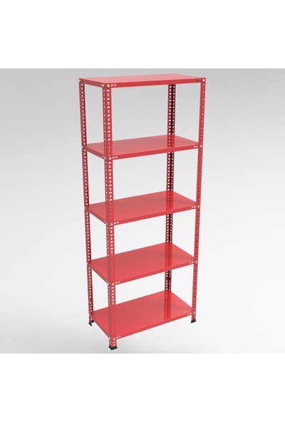 Rafburada® 5 Katlı Kırmızı Renk Çelik Raf. Çiçeklik Rafı, Ofis Rafı. 0.70 MM-20X60-200 cm Rafburada® 5 Katlı Kırmızı Renk Çelik Raf. Çiçeklik Rafı, Ofis Rafı. 0.70 MM-20X60-200 cm