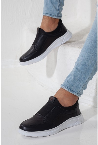 Mehmet Baran Baran Ayakkabı Siyah Streç Ağızlı Deri Spor Mehmet Baran Baran Ayakkabı Siyah Streç Ağızlı Deri Spor