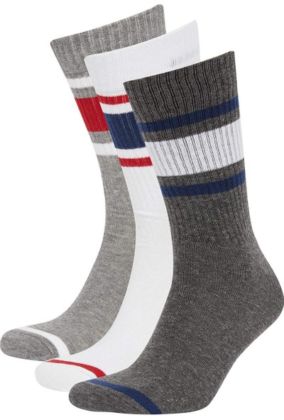 DeFacto Erkek Pamuklu 3lü Uzun Kolej ÇORAP W8122AZNS